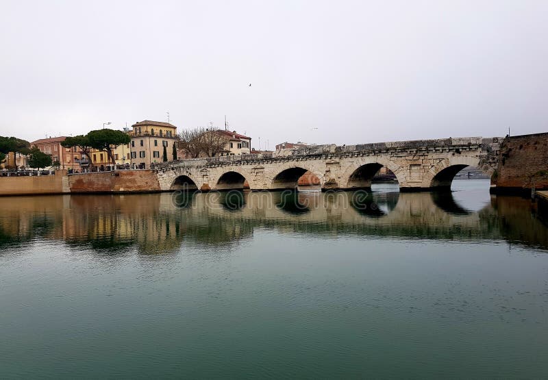 Ponte Sant Angelo, Tiber River, Rome, Italy. Stock Image - Image of ...