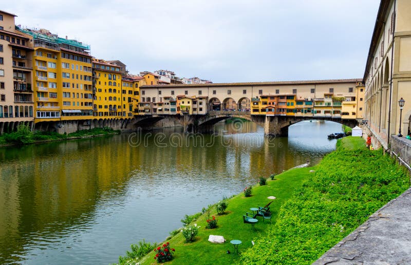 Ponte Vecchio, Famous Old Bridge in Florence on the Arno River ...
