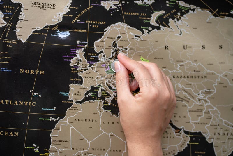 Ponto No Mapa Mundial Marcar No Mapa Imagem de Stock - Imagem de risco ...