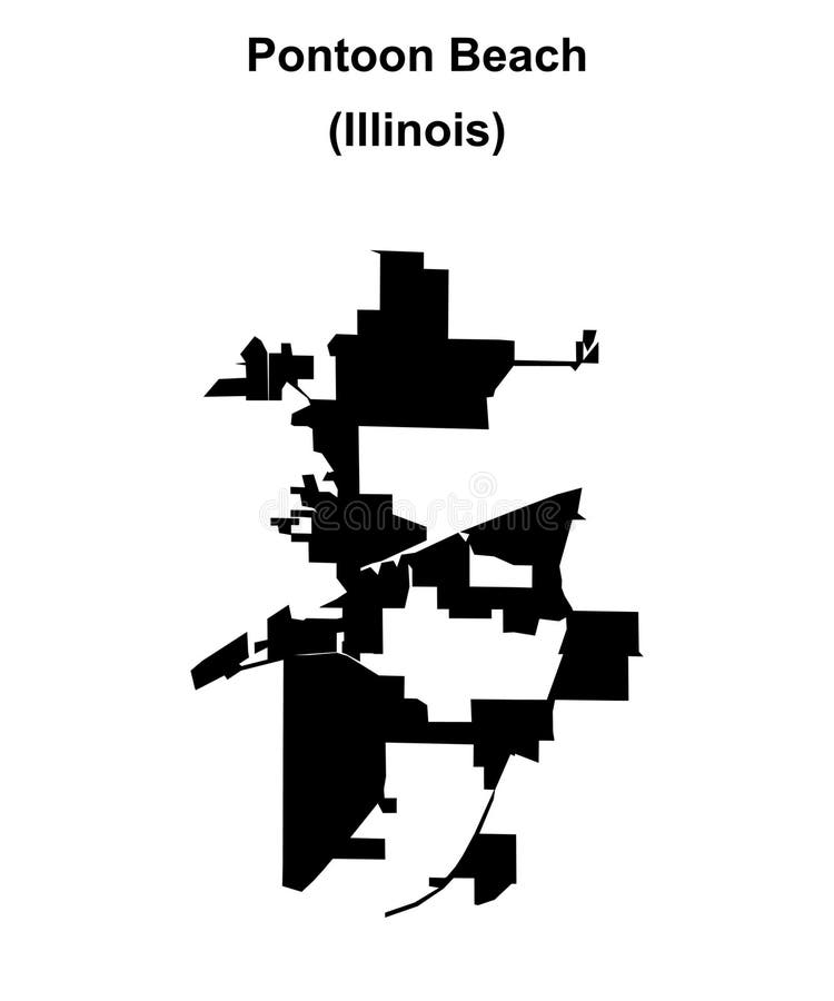 Pontoon Beach outline map stock vector. Illustration of area - 387247659