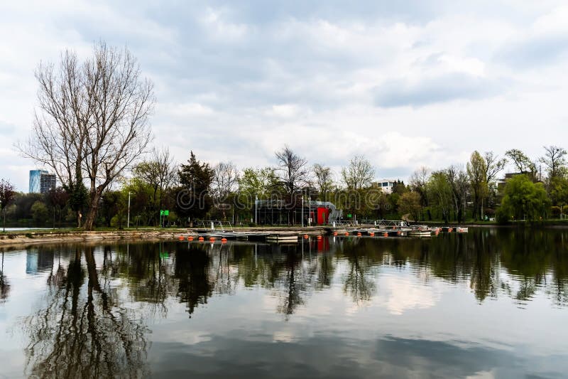 The Pontoon on the Island in the Bordei Park Stock Image - Image of ...
