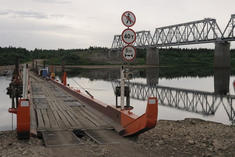 Pontoon river crossing stock photo. Image of track, blue - 223009104