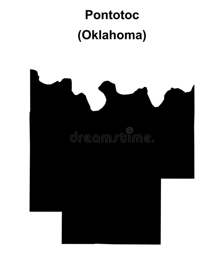 Pontotoc outline map stock vector. Illustration of outline - 361753260