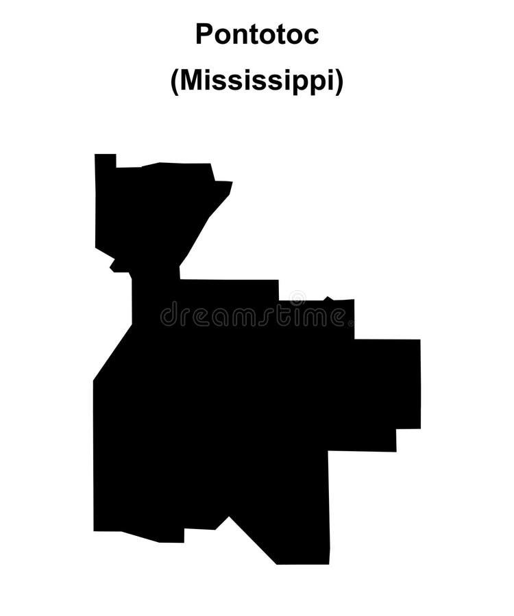 Pontotoc outline map stock illustration. Illustration of mississippi ...