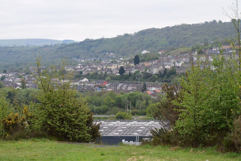Pontypridd from the common editorial stock photo. Image of overlooking ...