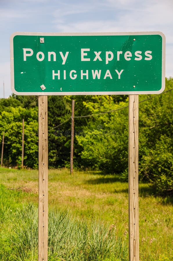 Pony Express Highway Sign stock photo. Image of message - 42898354