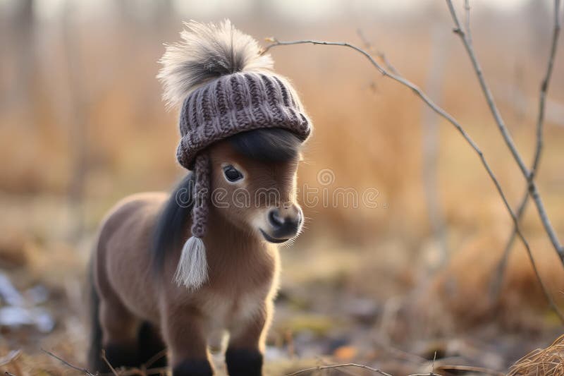Pony Hat Winter. Generate Ai Stock Image - Image of headgear, outdoor ...