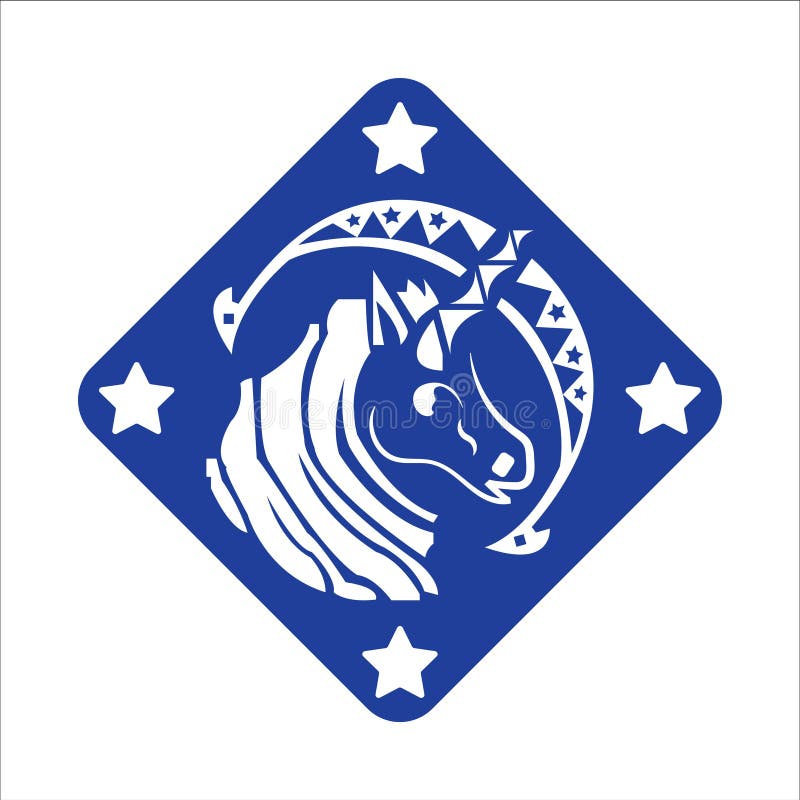 Pony Logo Design Illustration Template Web Simple Stock Illustration ...