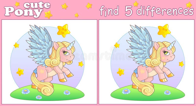 Find Differences Unicorn Stock Illustrations – 236 Find Differences ...