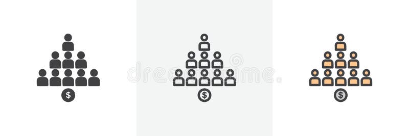 Ponzi Scheme Icon Vector Set on White Background Stock Vector ...