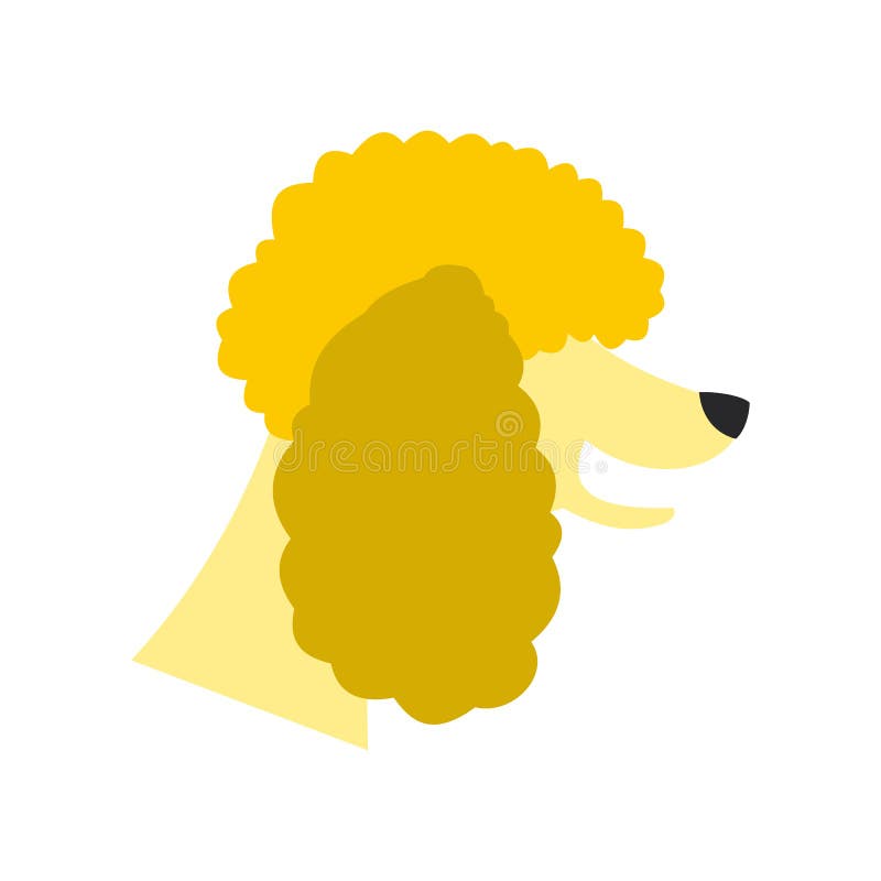Poodle Dog Icon, Flat Style Stock Vector - Illustration of profile ...