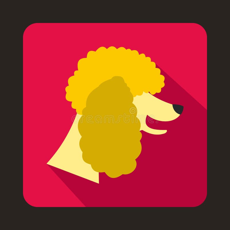 Poodle Dog Icon, Flat Style Stock Vector - Illustration of domestic ...