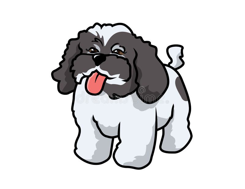 Poodle panting stock illustration. Illustration of happy - 66210108