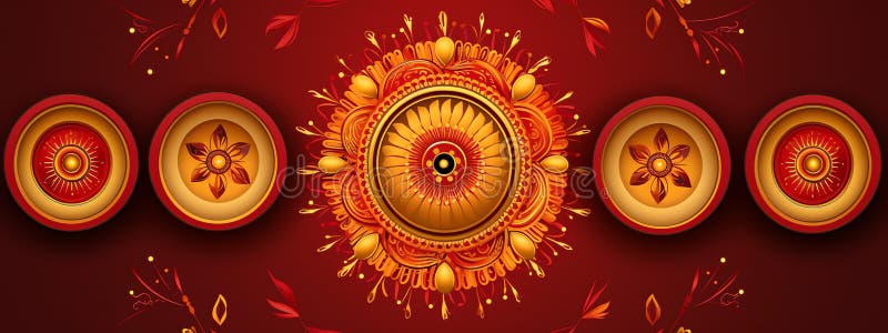 Pooja Thali Cover Diwali Banner Stock Illustration - Illustration of ...