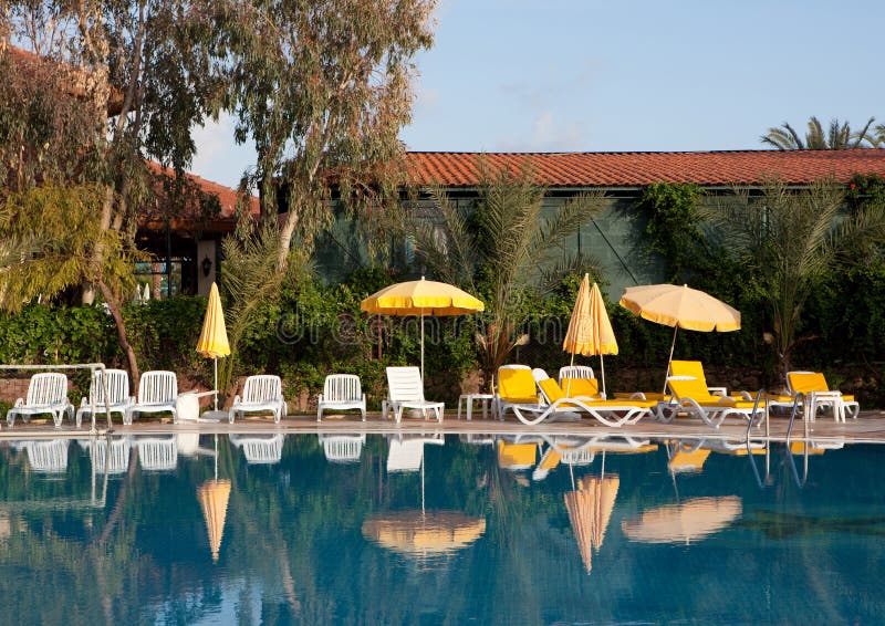 Pool stock photo. Image of swimming, sunshade, tree, morning - 11340804