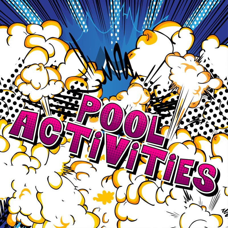 Pool Activities - Comic Book Style Words. Stock Vector - Illustration ...