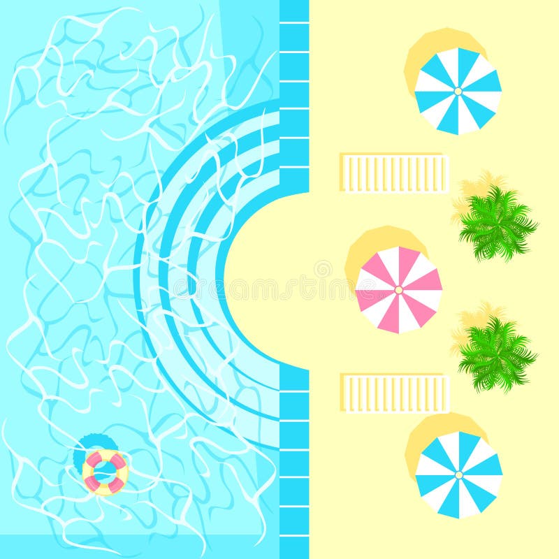 Swimming Pool Aerial View Stock Illustrations – 576 Swimming Pool ...