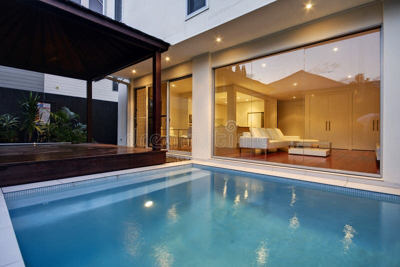 Pool Area stock photo. Image of modern, prestige, living - 6652288