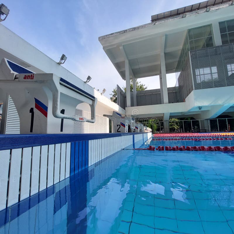 The Pool Area Has Been Prepared for the Swimming Competition Stock ...