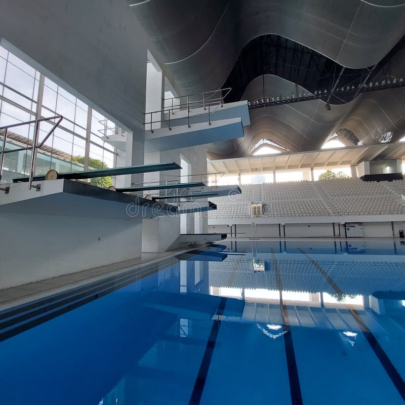 The Pool Area Has Been Prepared for the Swimming Competition Stock ...