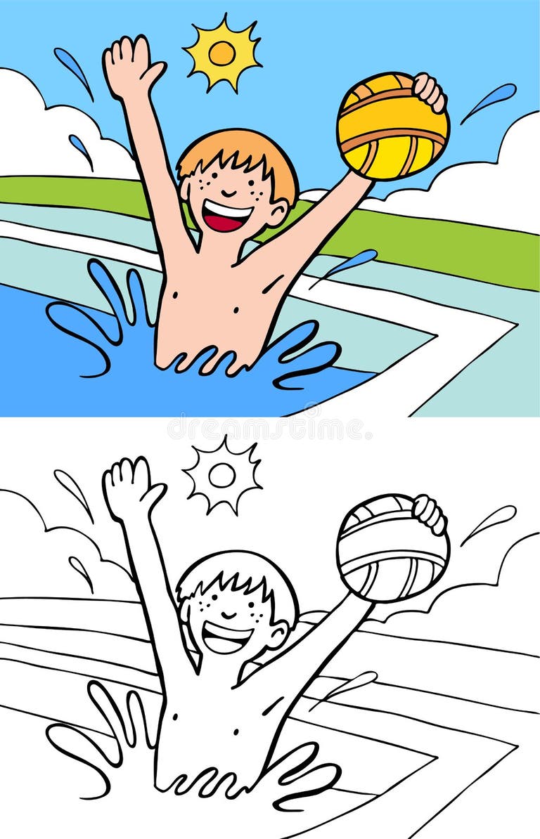 Pool Party Coloring Stock Illustrations – 129 Pool Party Coloring Stock ...