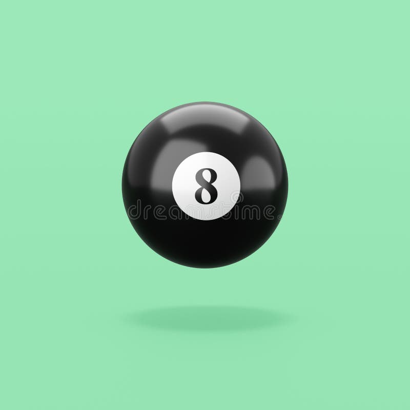 Pool Ball Number 8 on Blue Green Background Stock Illustration ...