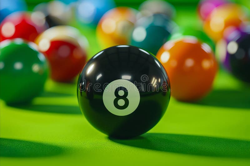 A Pool Ball with the Number Eight on it Stock Photo - Image of games ...