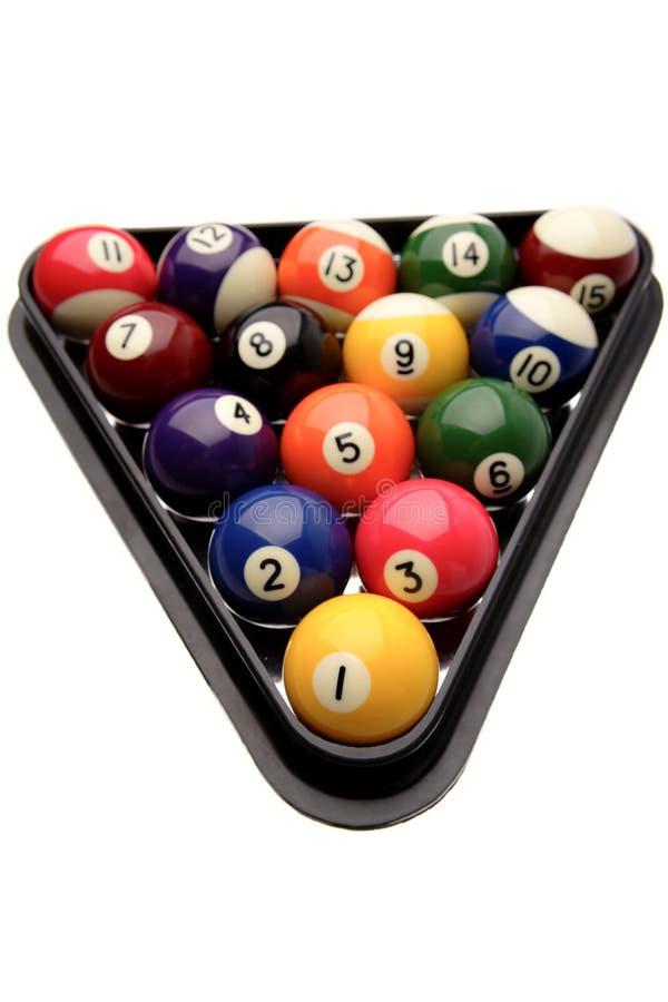 Pool Table 9 Ball Rack with Cue and Bridge Stock Image - Image of ...
