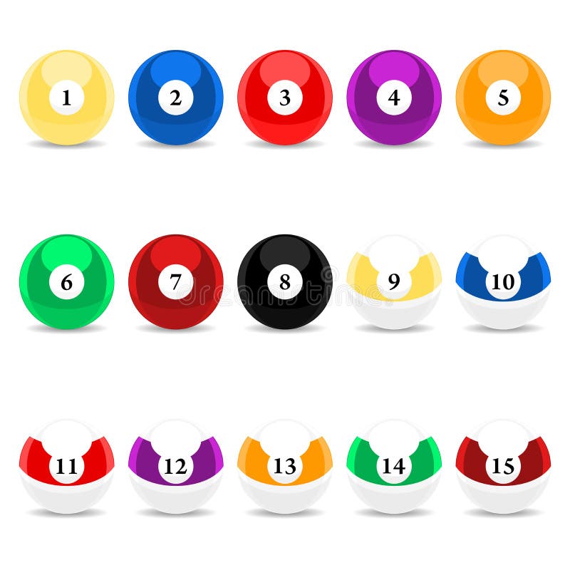Pool Balls from Number 09 To 15 Stock Photo - Image of indoor, colorful ...