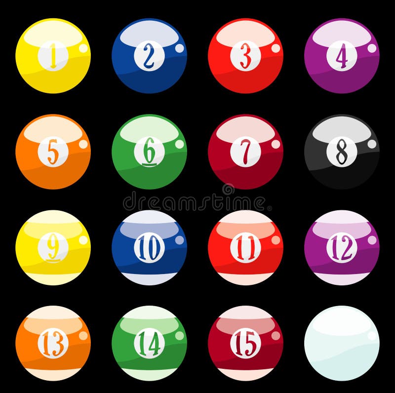 8-bit pixel pool balls stock vector. Illustration of black - 33225352