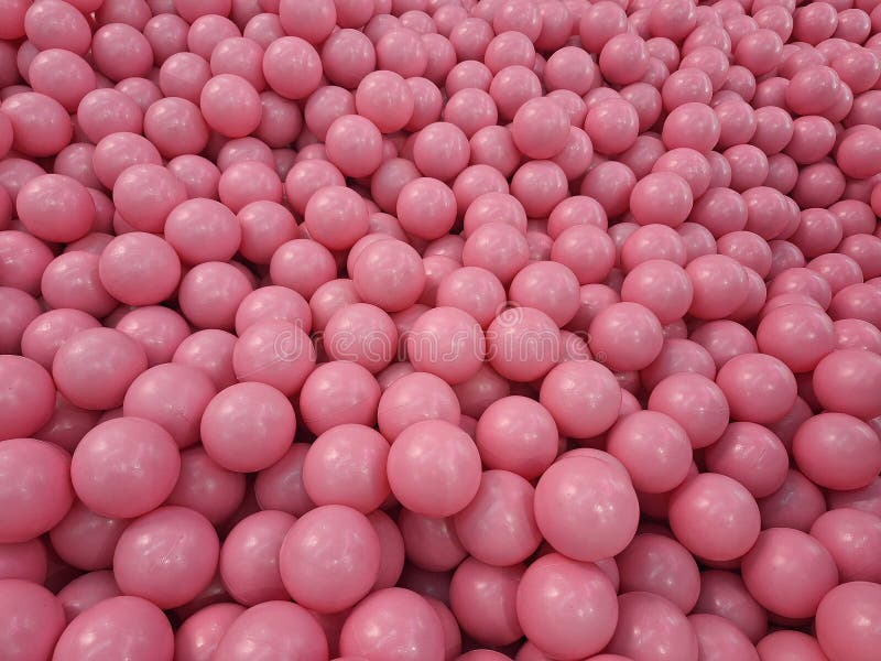 Pool with Balls. Close Up Pink Balls in Ball Pool at Playground Stock ...