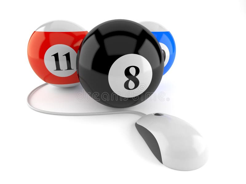 Pool Balls with Computer Mouse Stock Illustration - Illustration of ...