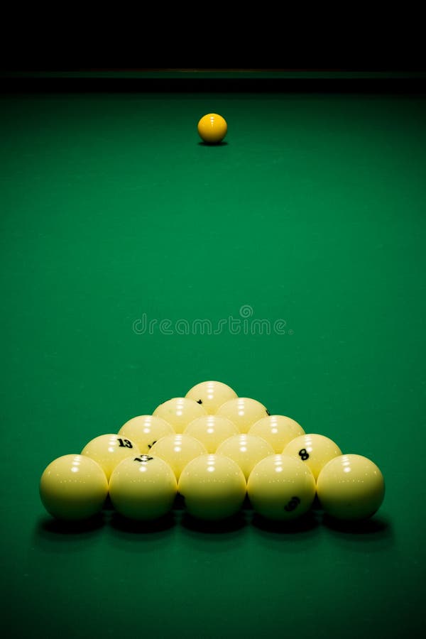 Pool balls and cue stock image. Image of competition, felt - 4890181
