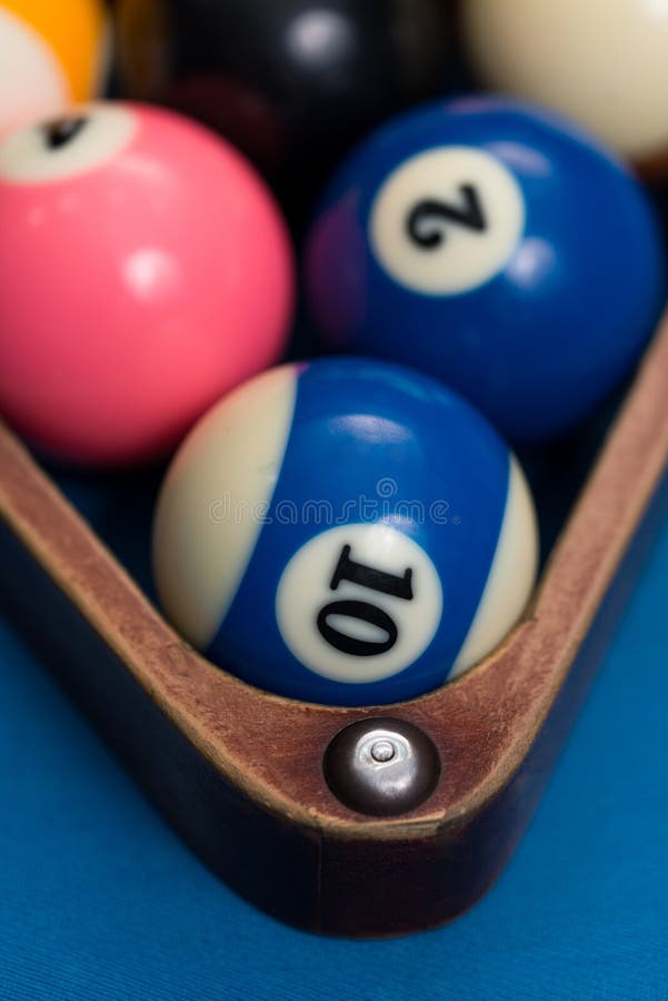 Pool Balls in Rack stock image. Image of upperdeck, leisure - 37837601