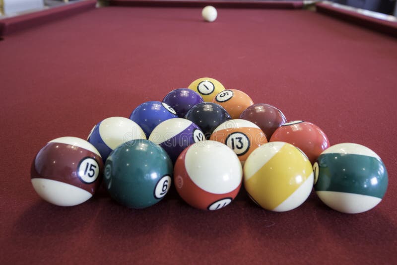 Pool Balls Red Table stock photo. Image of leisure, game - 102440256