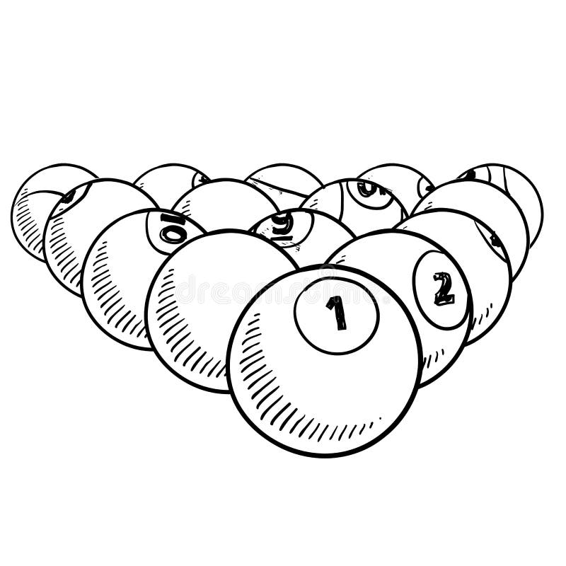 Pool billiards sketch stock vector. Illustration of colors - 28561528