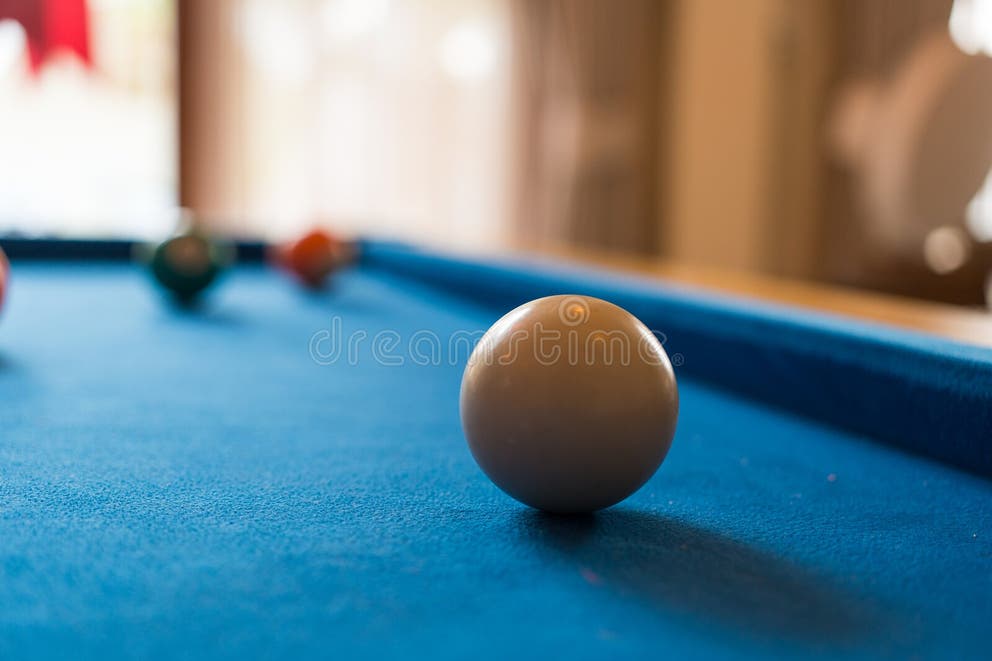 Pool balls on a pool table stock photo. Image of number - 349608982