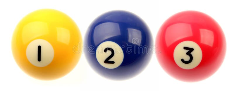 Three pool balls stock image. Image of shot, three, macro - 8277301