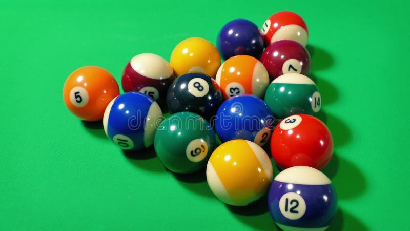 Pool Balls Triangle Moving Shot Stock Footage - Video of billiards ...
