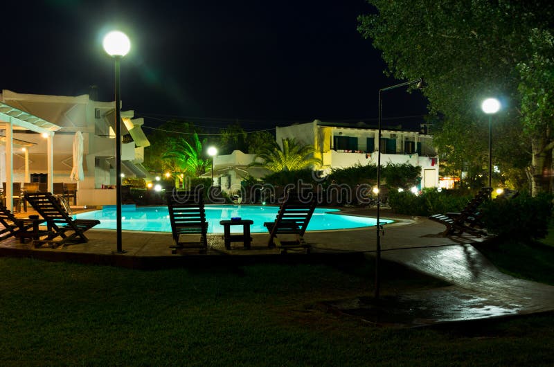 Pool Bar Ready for Evening Party Stock Image - Image of beautiful ...