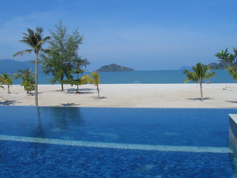 Pool and beach stock image. Image of sand, sunny, ocean - 4801287