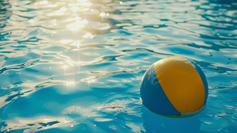 The Pool with Beach Ball.AI Generated Image Stock Photo - Image of ...