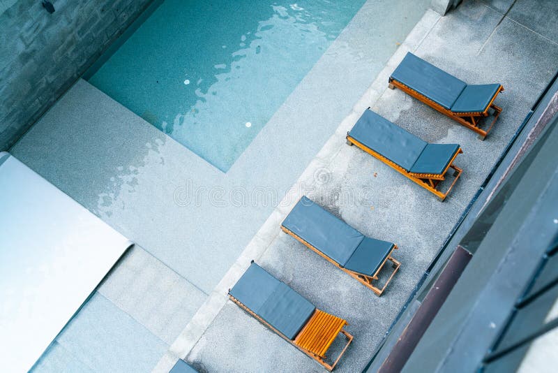 Pool Bed Around Swimming Pool Stock Photo - Image of relax, luxury ...