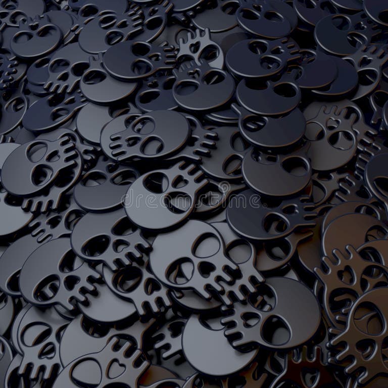 Pool of black skulls stock illustration. Illustration of face - 38909439