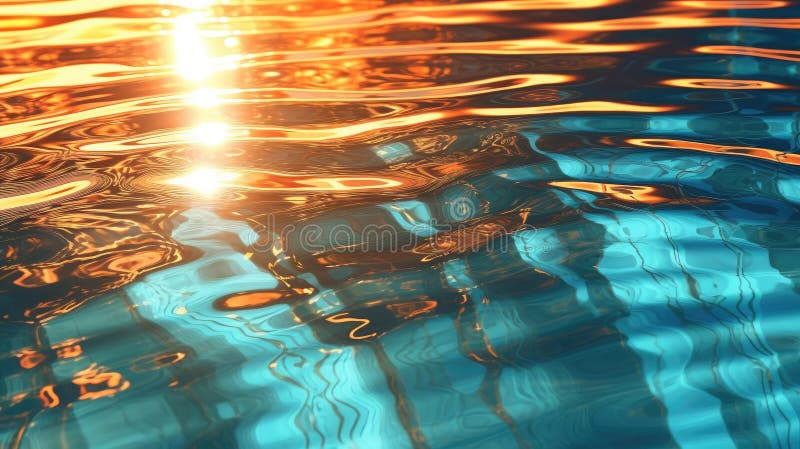 Pool Blue Transparent Clear Water Surface Background with Sunlight ...