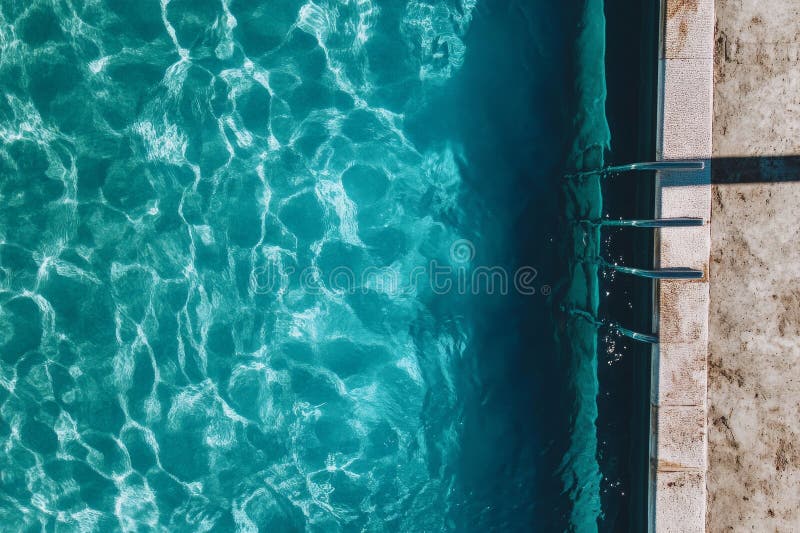 A Pool with a Blue Water and a Black Ladder Stock Illustration ...