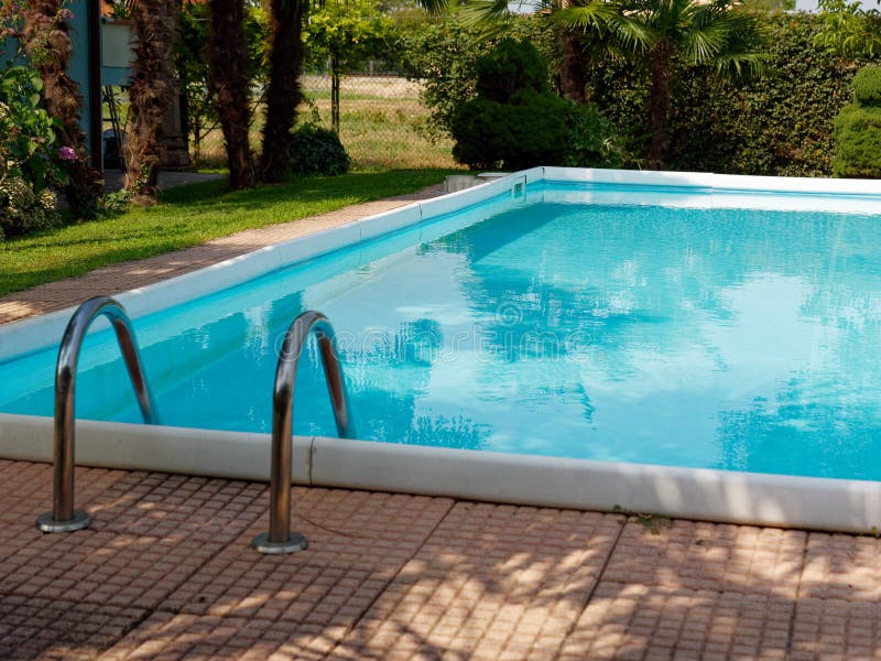 Pool with Blue Water among the Green Oasis Stock Image - Image of ...