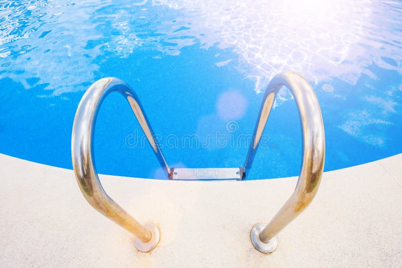 Pool with blue water stock image. Image of luxury, sunlight - 176181981