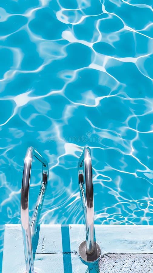 A Pool with Blue Water and Two Steps Stock Photo - Image of swimming ...