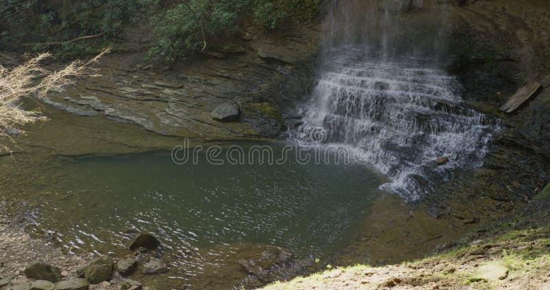 Pool at Bottom of Waterfall As Water Comes Down Stock Footage - Video ...